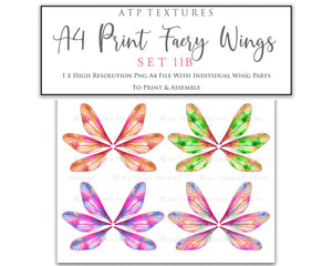 A4 PRINT FAIRY WINGS Set 11B - Printable Wings