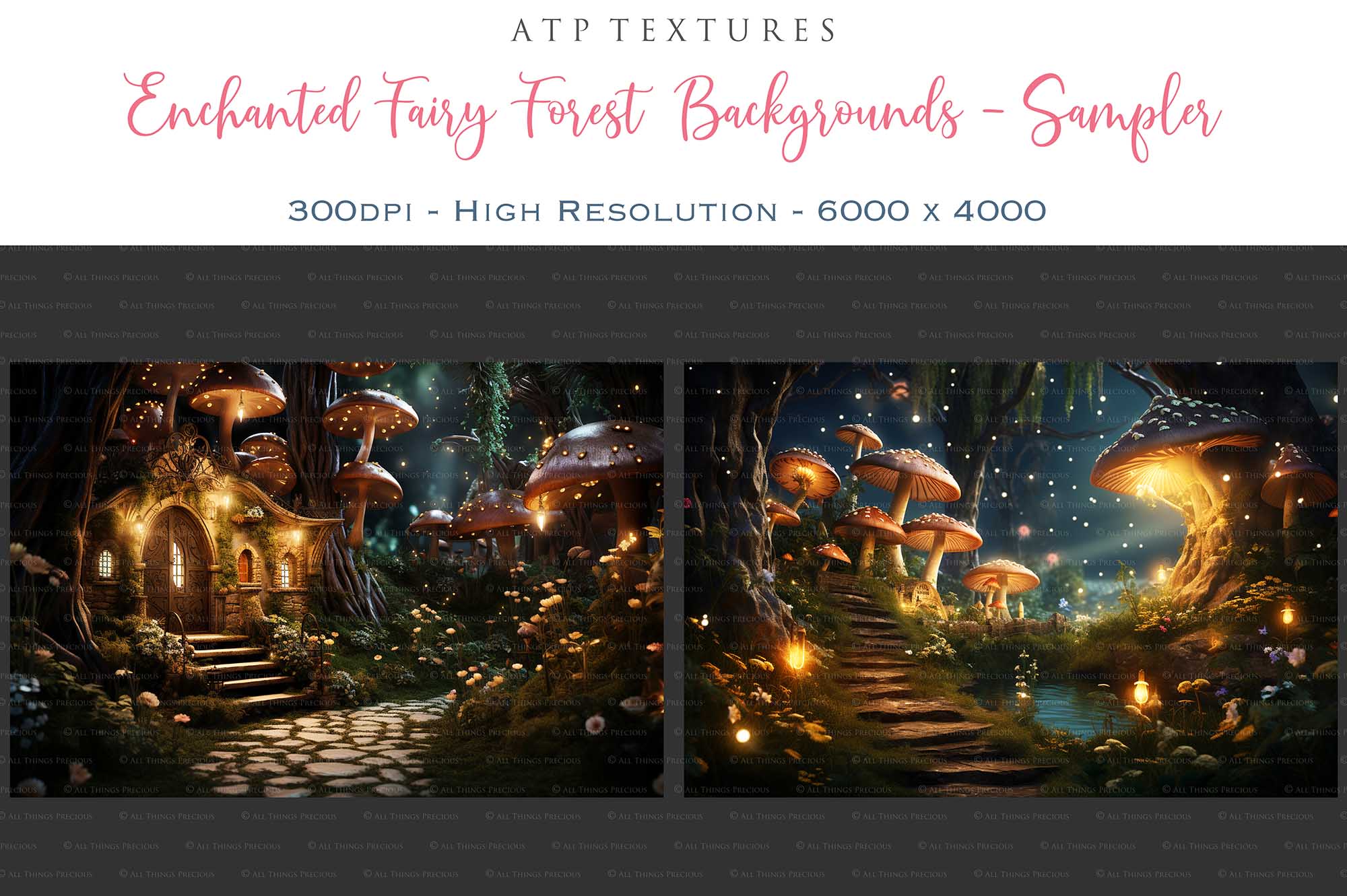 AI Digital - 24 ENCHANTED FAIRY FOREST BACKGROUNDS – ATP Textures