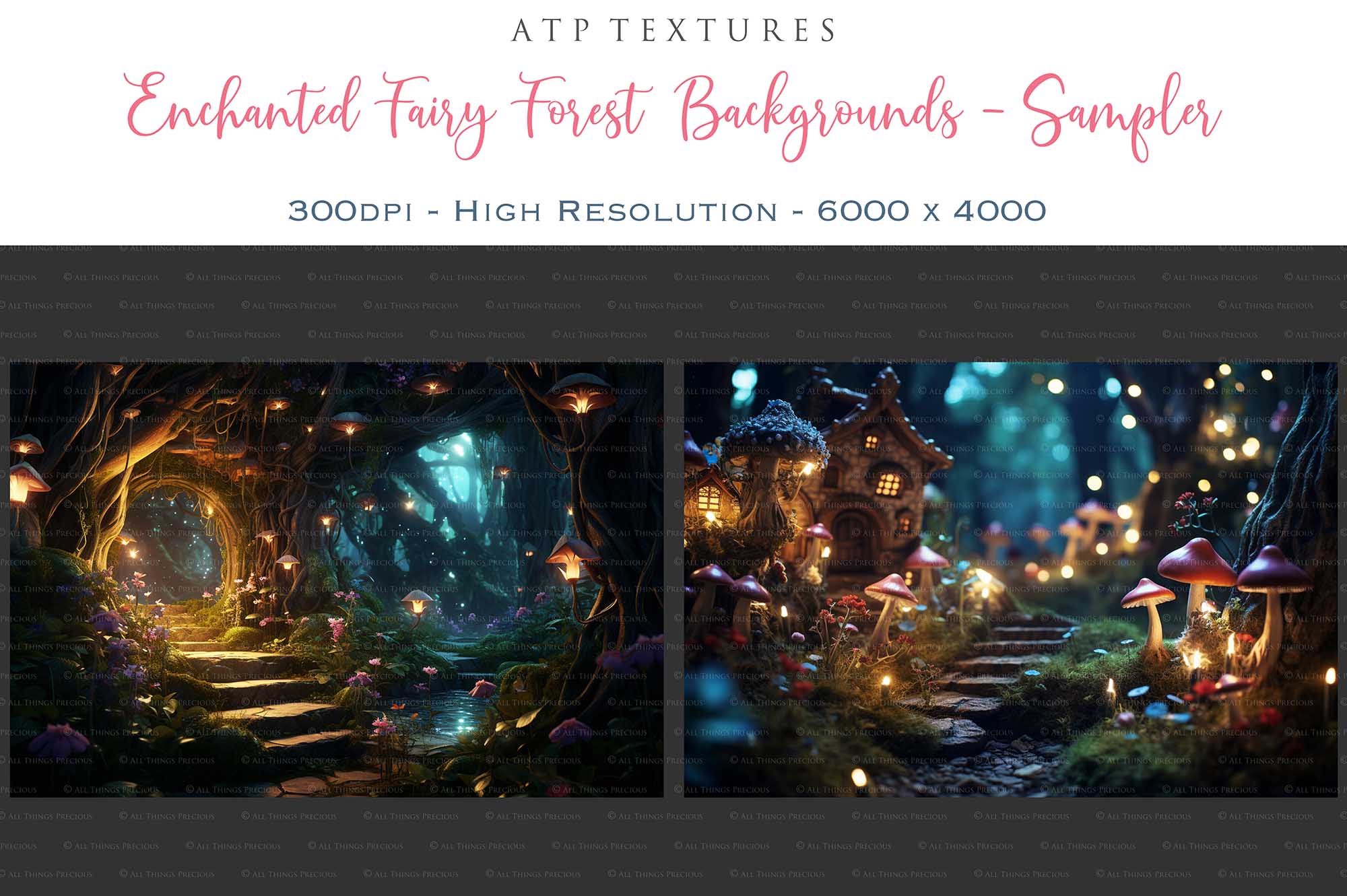 AI Digital - 24 ENCHANTED FAIRY FOREST BACKGROUNDS – ATP Textures