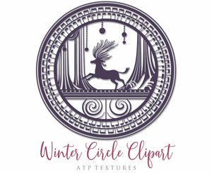 SVG / PNG WINTER CIRCLE Silhouette - Clipart - Set 2