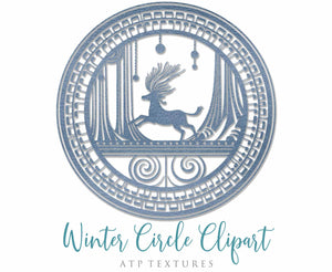 SVG / PNG WINTER CIRCLE Silhouette - Clipart - Set 2
