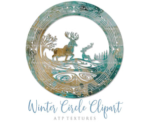 SVG / PNG WINTER CIRCLE Silhouette - Clipart - Set 1