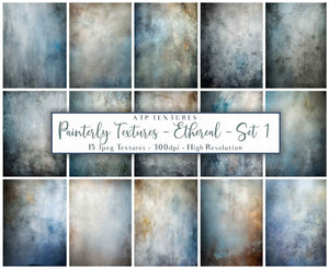 15 Painterly Textures / Digital Backgrounds - ETHEREAL - Set 1