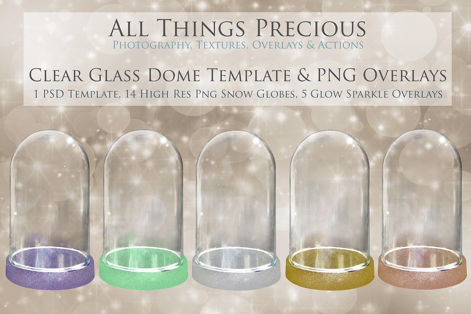 CLEAR GLASS DOME With GLOWS Png Digital Overlays and PSD Template – ATP ...