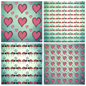 LOVE BUG Digital Papers Set 1 - Free Download