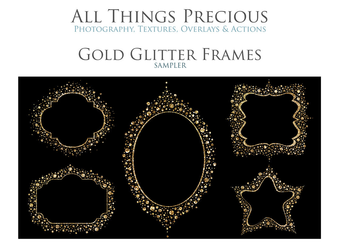 GOLD GLITTER FRAMES - Clipart – ATP Textures