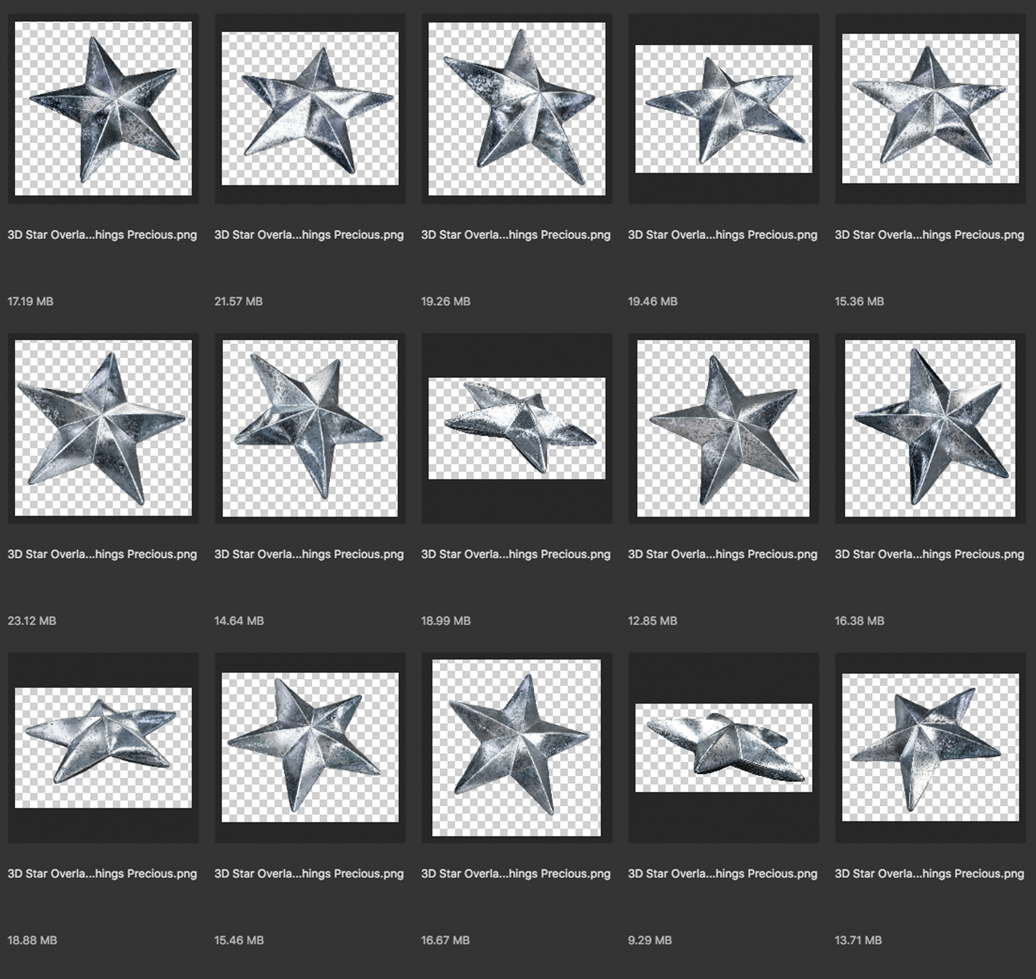 3D SILVER STAR Digital Overlays – ATP Textures