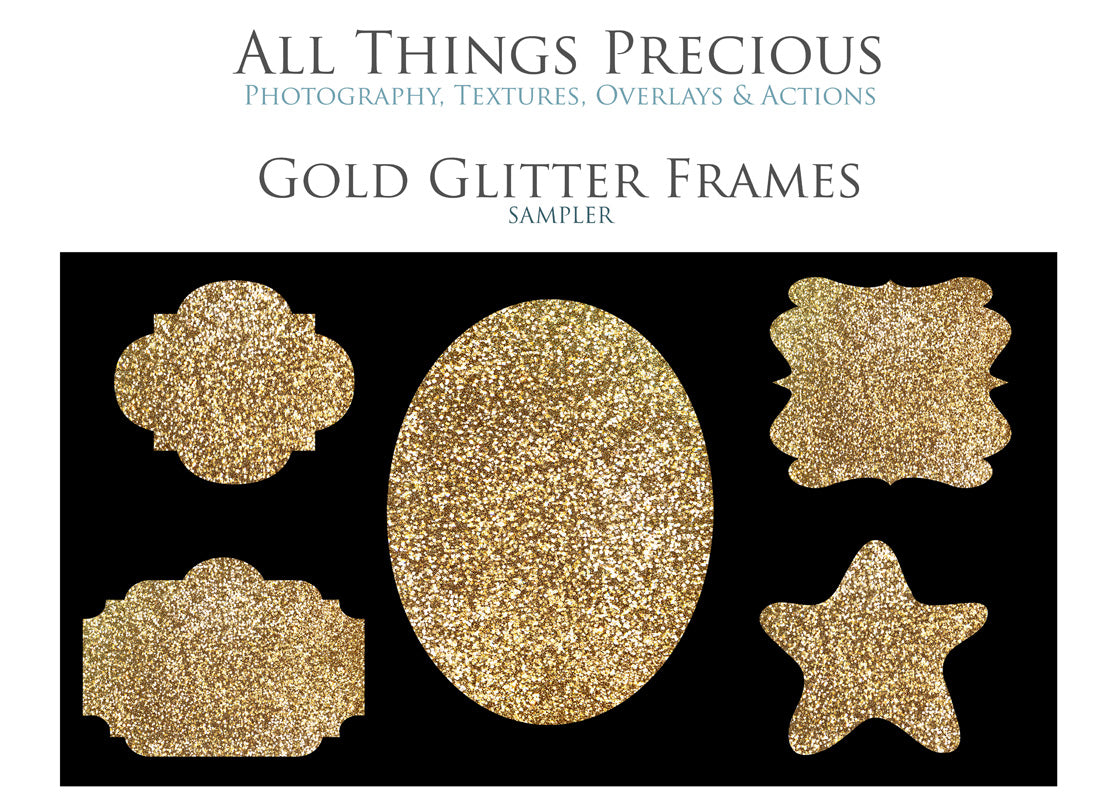 GOLD GLITTER FRAMES - Clipart – ATP Textures