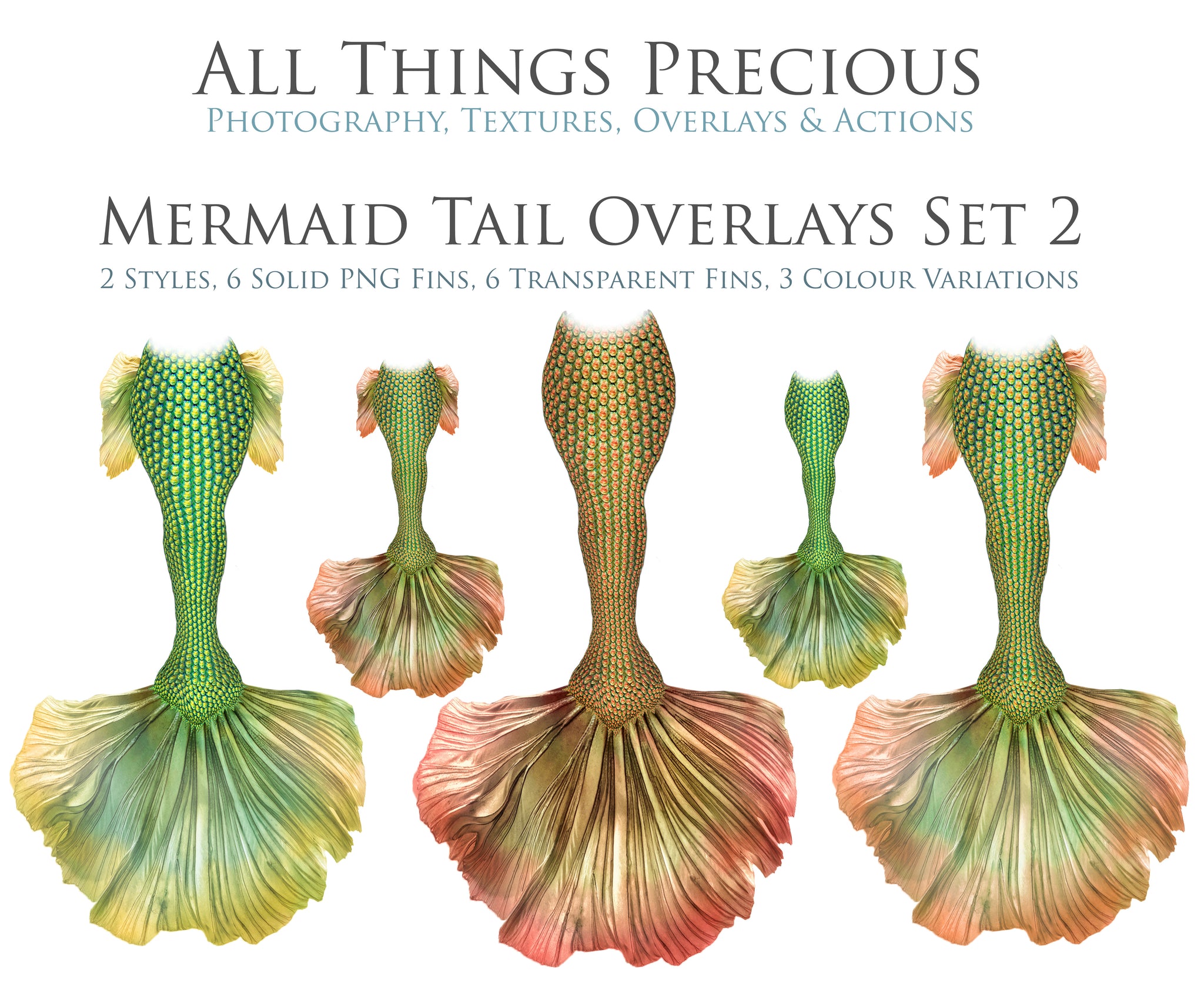 MERMAID TAILS Set 2 - Digital Overlays – ATP Textures
