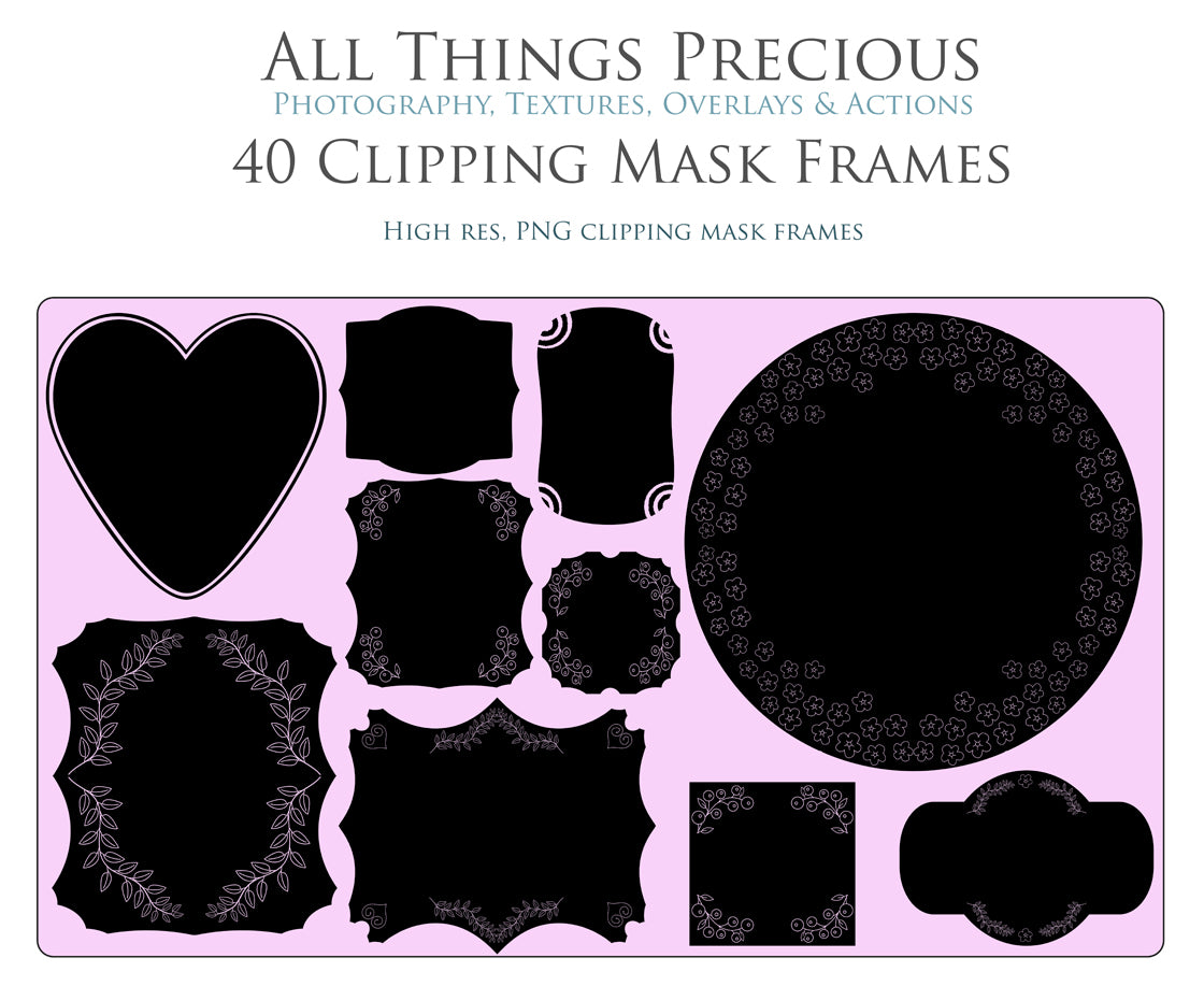 CLIPPING MASK FRAMES - Clipart – ATP Textures