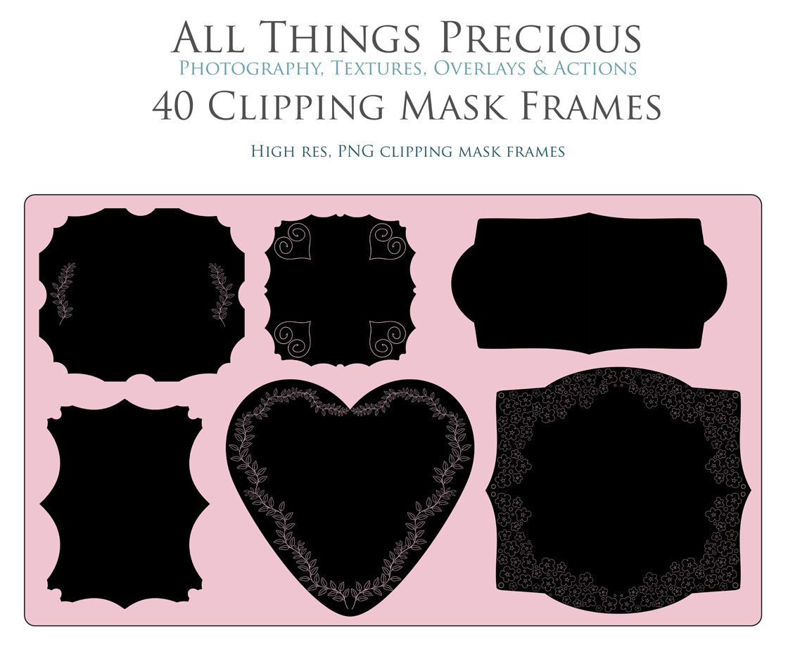CLIPPING MASK FRAMES - Clipart – ATP Textures