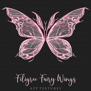 25 Png FILIGREE FAIRY WING Overlays - Set 11