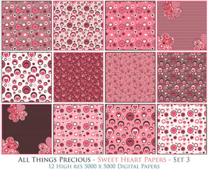 SWEET HEART Digital Papers Set 3 FREE DOWNLOAD
